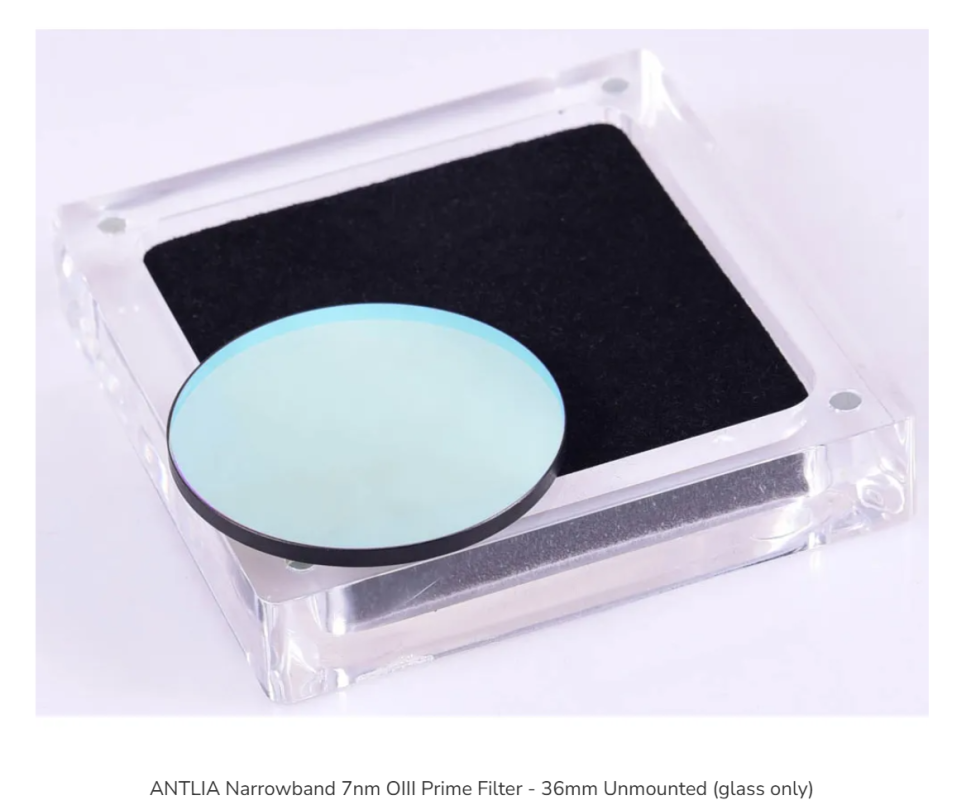 Antlia Narrowband 7nm OIII Prime Filter 36mm Unmounted - Rother Valley ...