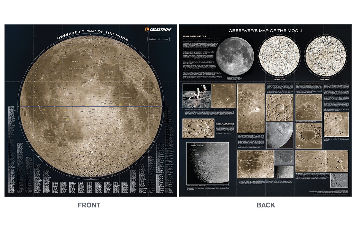 Celestron Observer’s Map of the Moon - Rother Valley Optics Ltd