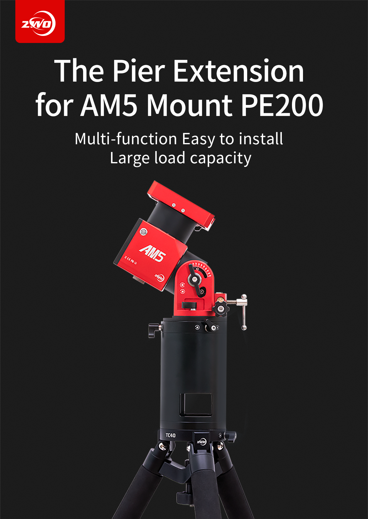 ZWO PE200 Pier Extension For AM5 Mount - Rother Valley Optics Ltd
