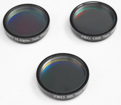 ZWO 1.25" H-Alpha, SII & OIII 7nm Narrowband Filter Set - Rother Valley Optics Ltd